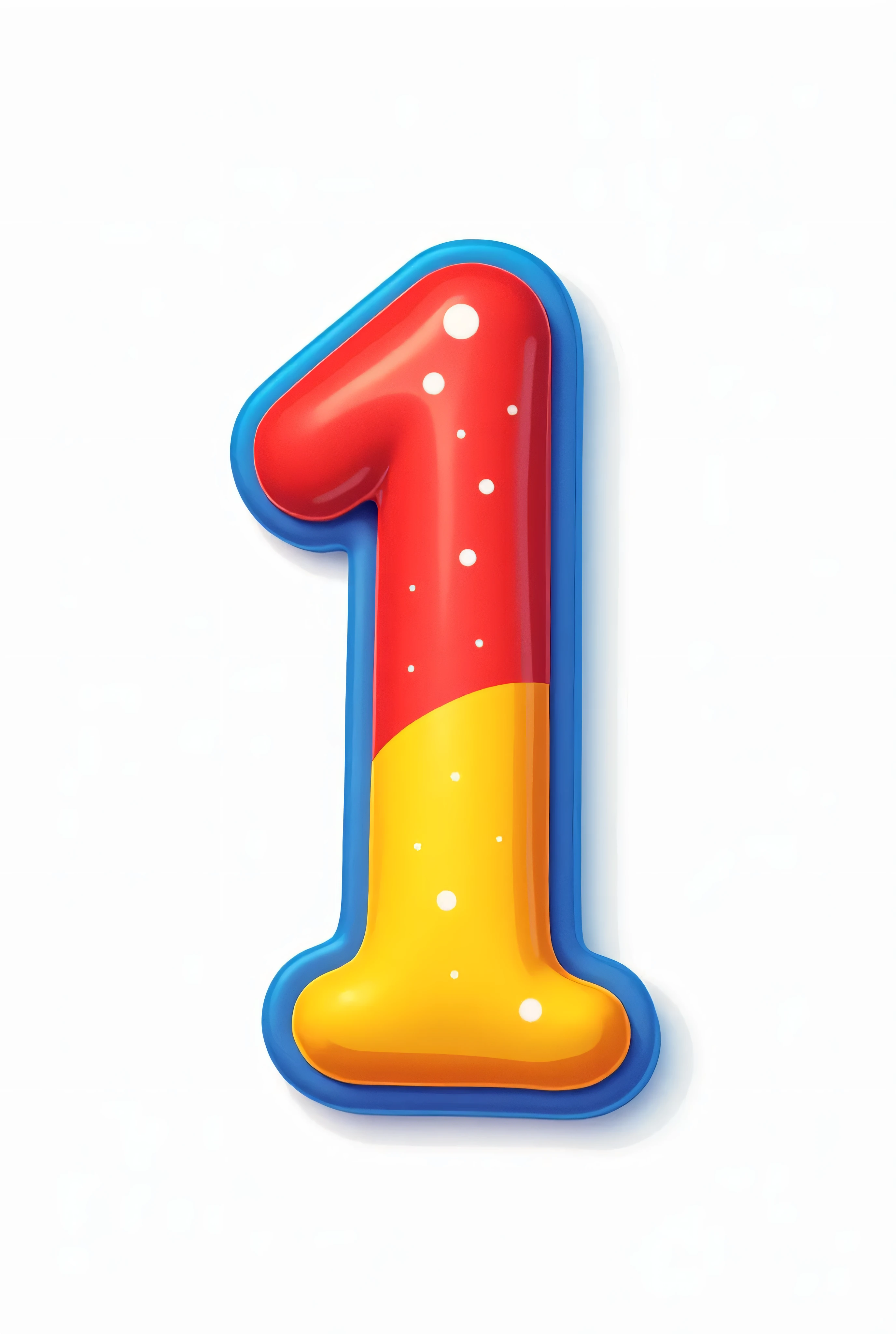 A close up of a number one shaped like a balloon - SeaArt AI