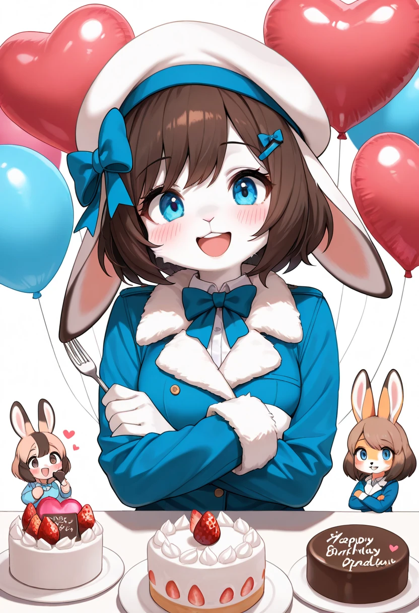 2girls, (furry, kemono:1.4), rabbit girl, animal nose, rabbit ears ...