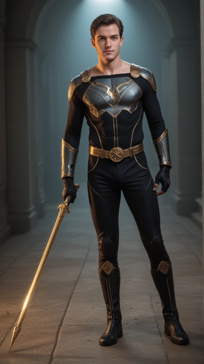 Full body photorealistic shots of handsome hunky slender a man Robin DC ...