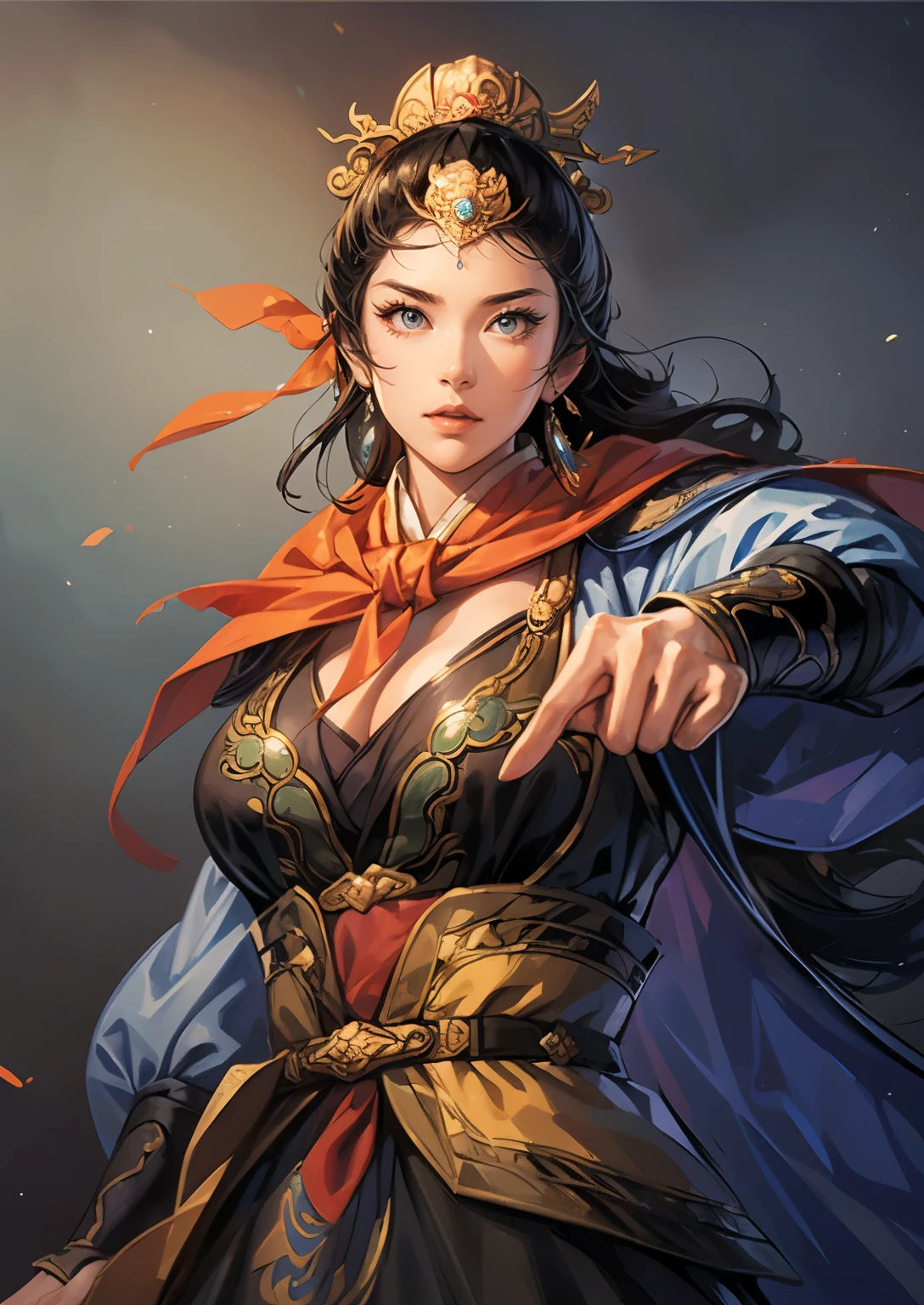 A close up of a woman in a dress with a sword - SeaArt AI