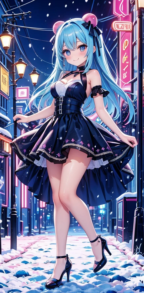 1 Beautiful Girls, valentine,♡,Snowfall, NEON STREET ,Night city ...