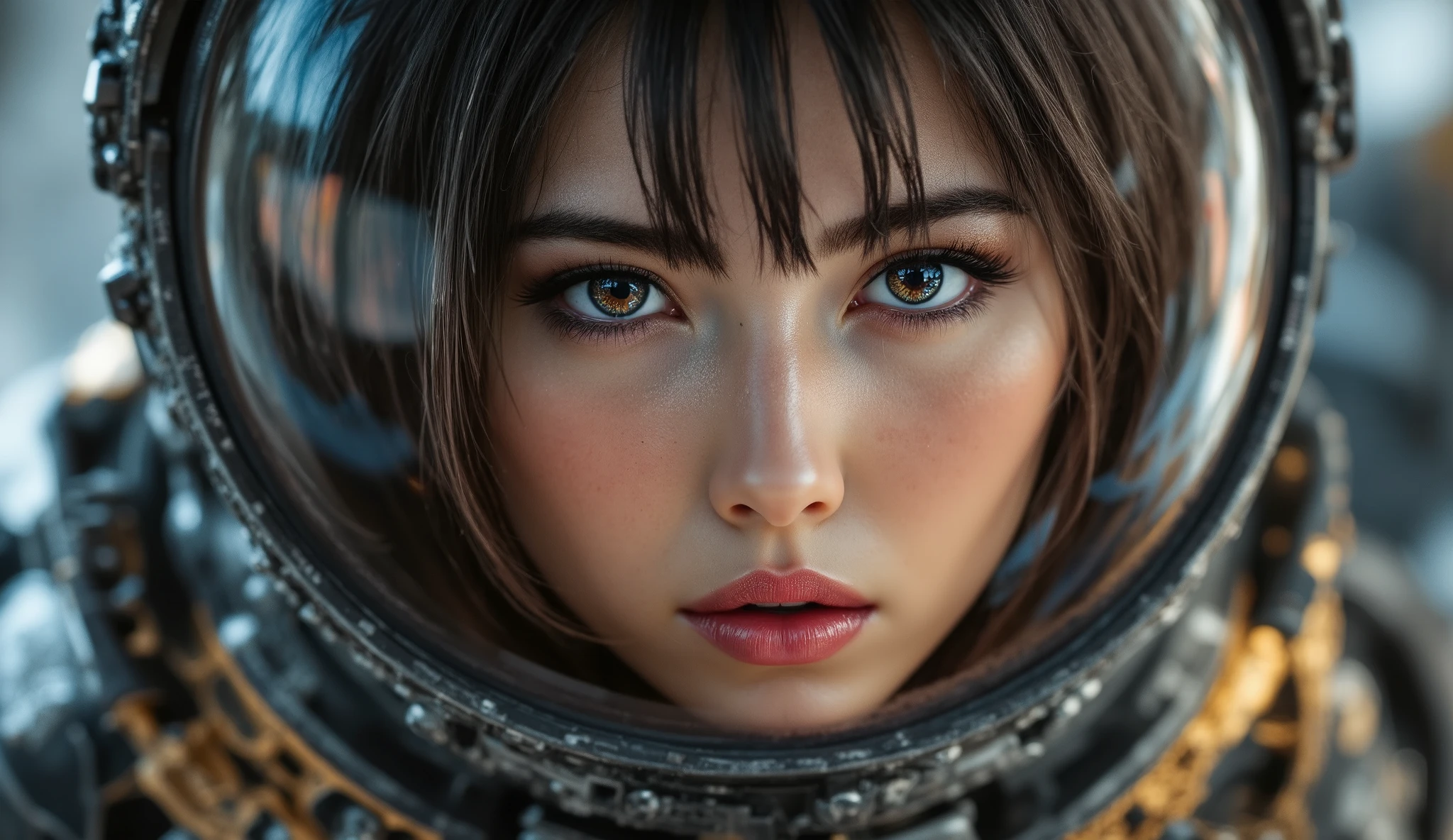 Arafed woman in a space suit looking at the camera - SeaArt AI