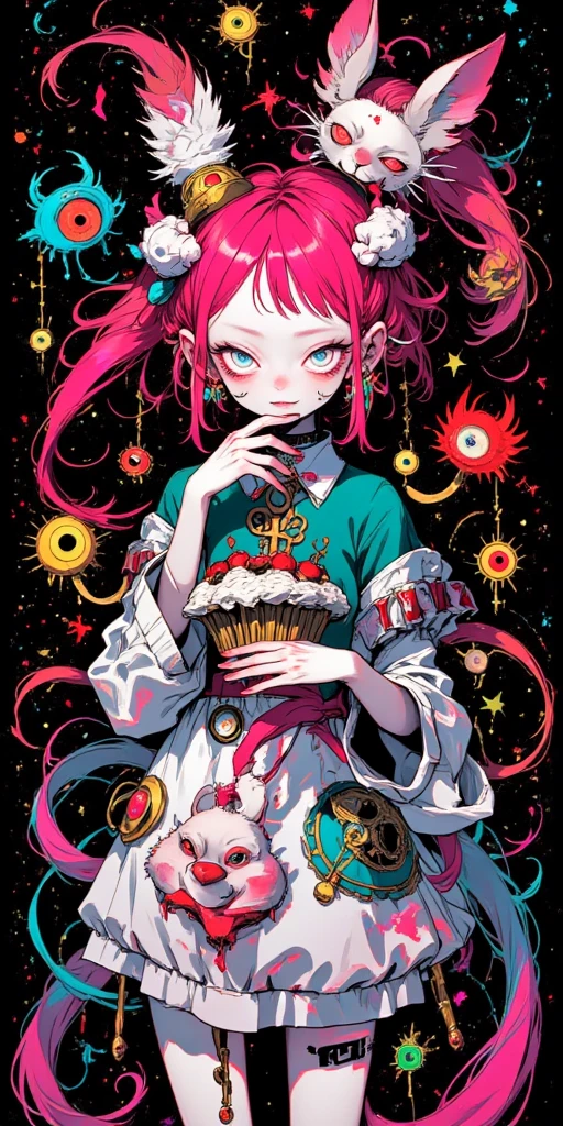 1girl\(cute,chibi, adult, kawaii,small ,pink hair,detailed pupils ...