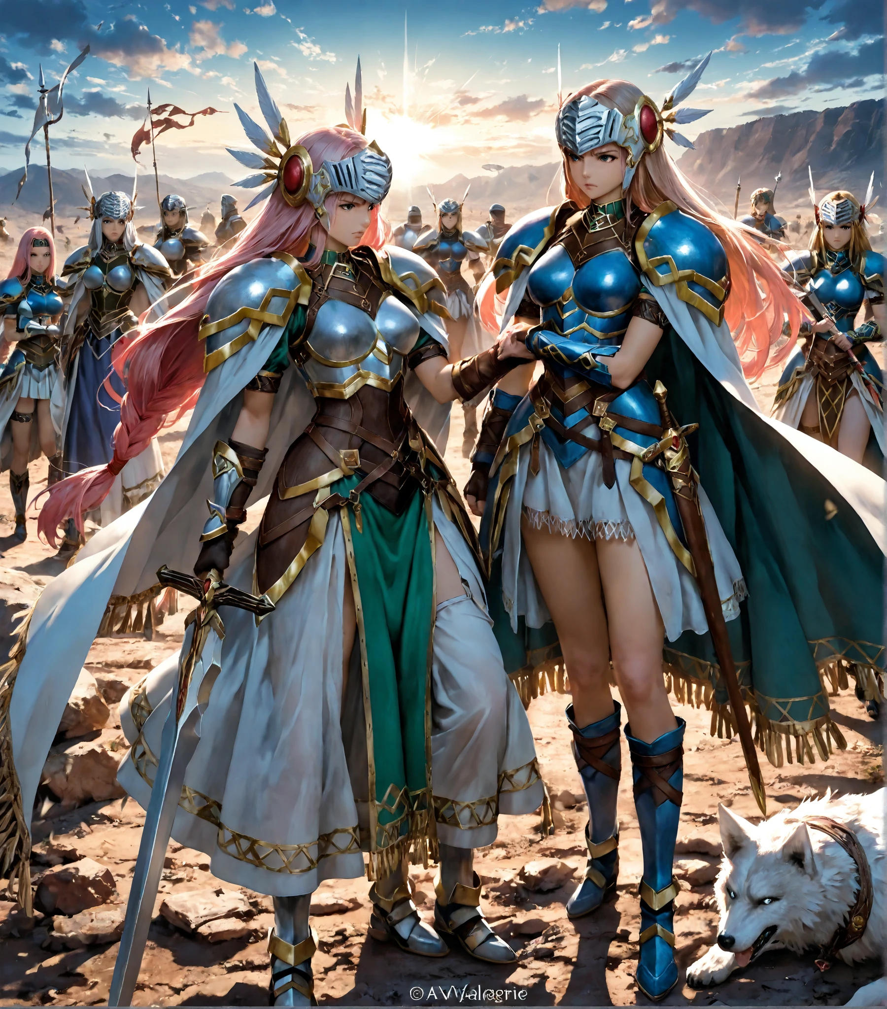 5girls, a group of 5 anime warrior girls valkyries, Valkyrie Profile ...
