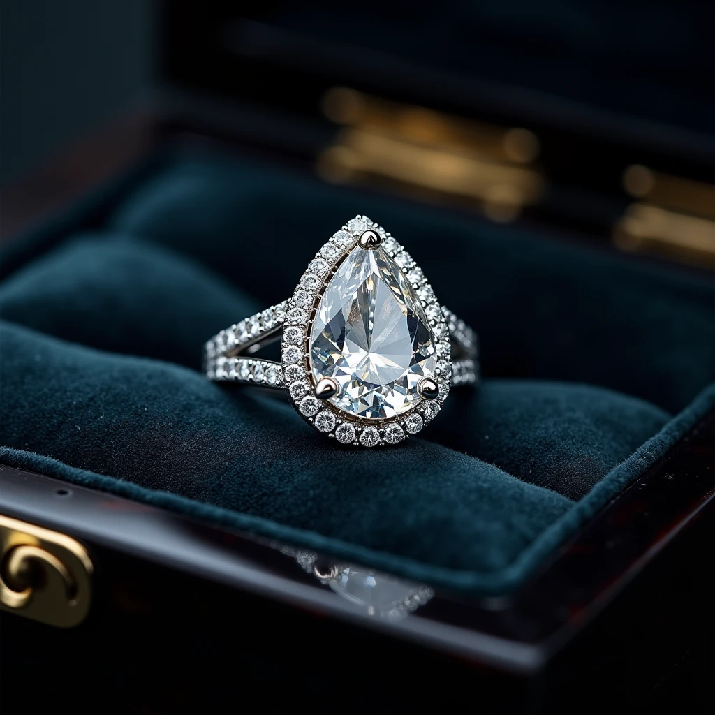 An opulent 20-million-dollar engagement ring, featuring a rare 27 ...