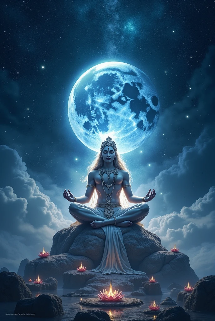 Chandra dev, moon god of Hindus - SeaArt AI