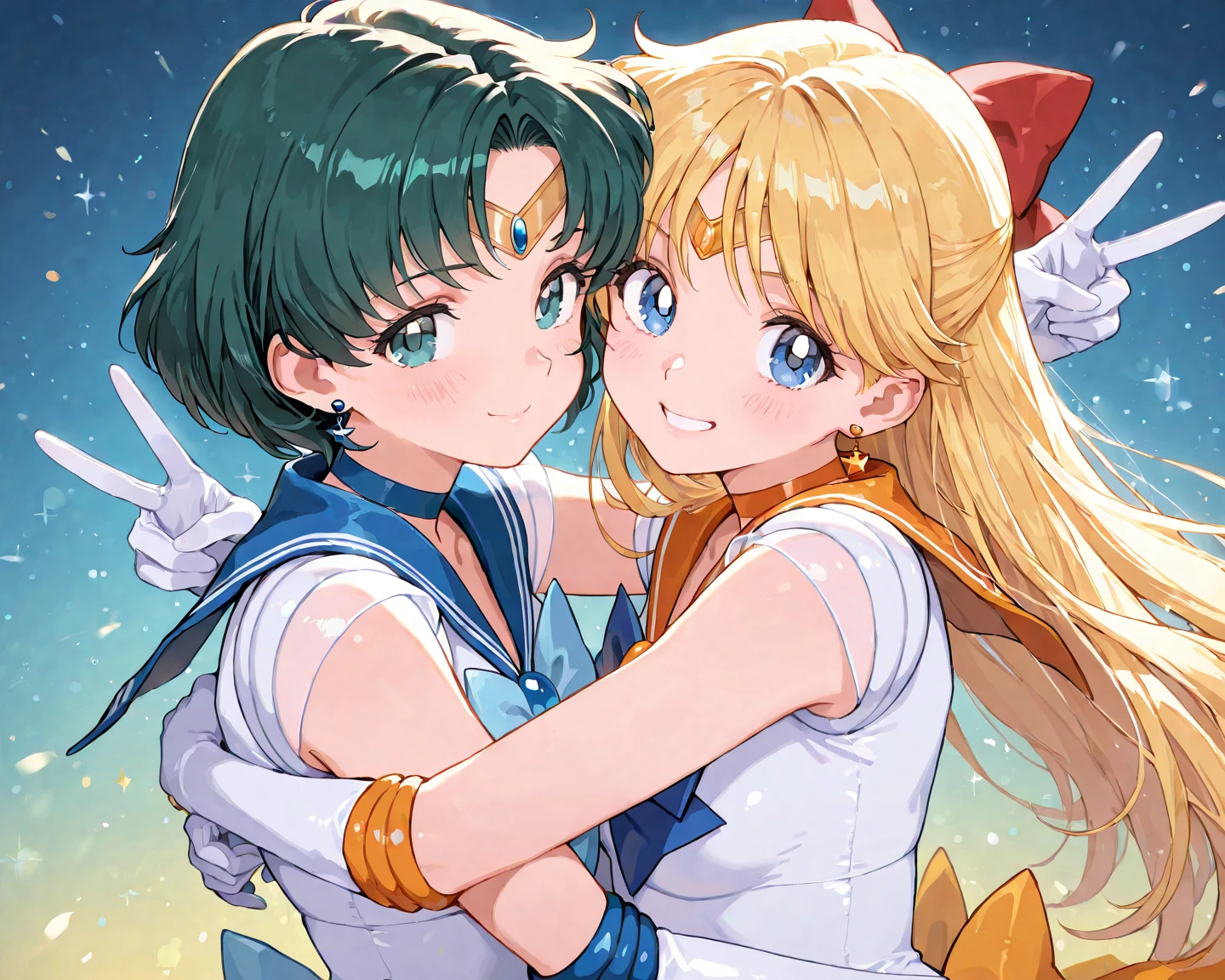 2girls, hug each other, upper body, Ultra detailed, best quality - SeaArt AI
