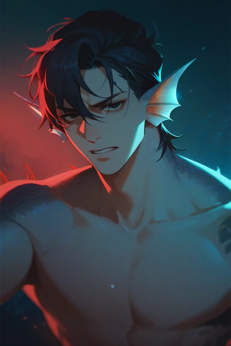Male character, Humanoid sea monster, Half-human, half sea monster ...