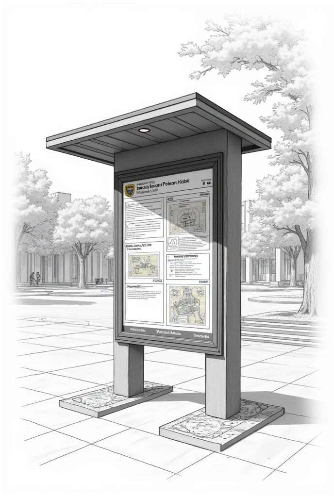 Generate me a campus kiosk 24 inch drawing design - SeaArt AI