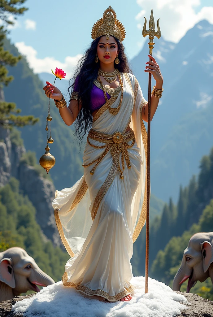 "Create an image of the wonderful Goddess Parvati, with stunning facial ...
