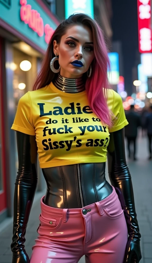 ANGELINA JOLIE, vue from back, Full view , latex, sparkling - SeaArt AI