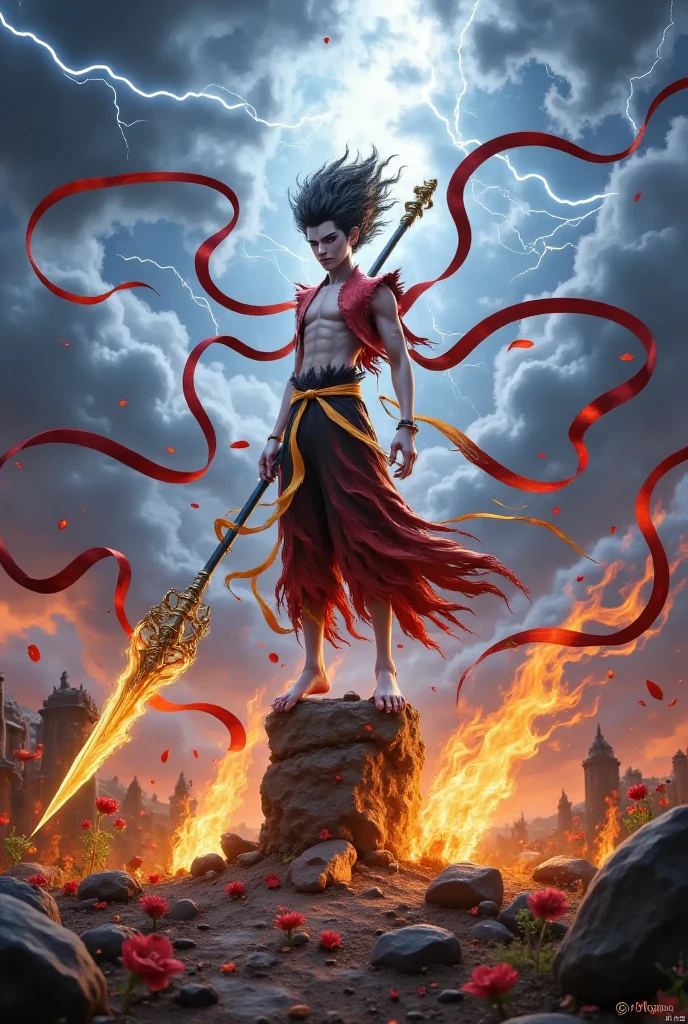 " colored ink splash art style of a crow in a graveyard. Perched on a ...