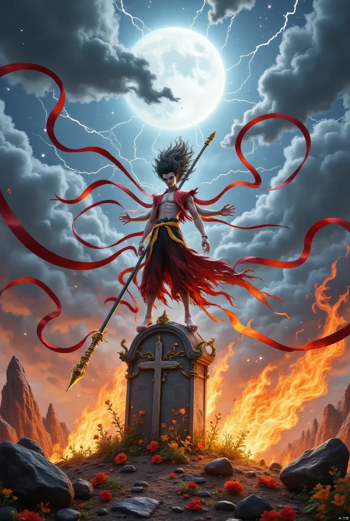 " colored ink splash art style of a crow in a graveyard. Perched on a ...