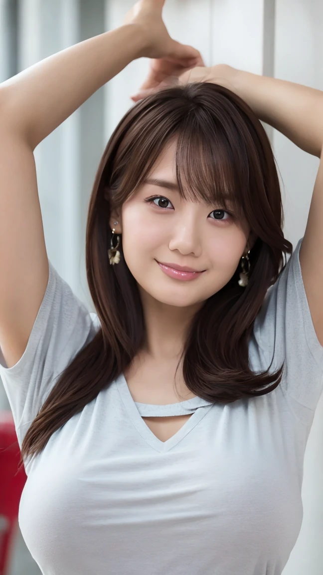 Whole body、 serious expression、 slim、 perfect fingertips, please raise ...