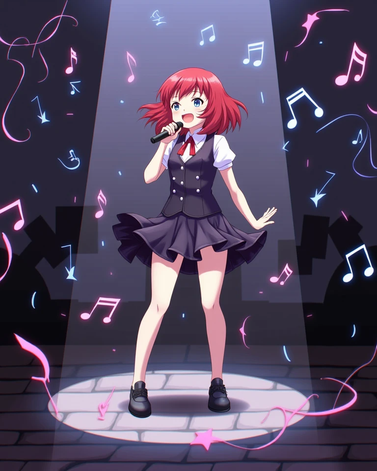 A wallpaper of Persona 4 with Rise singing - SeaArt AI