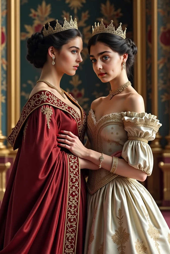 A beautiful queen with her mother - SeaArt AI