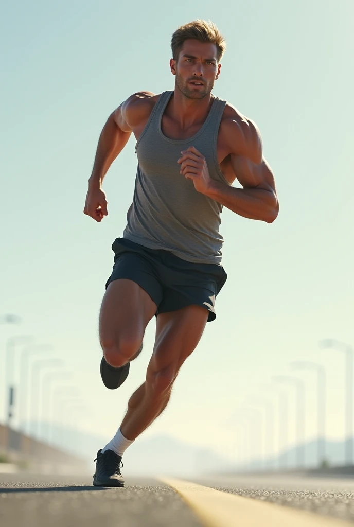 Very realistic man, running - SeaArt AI