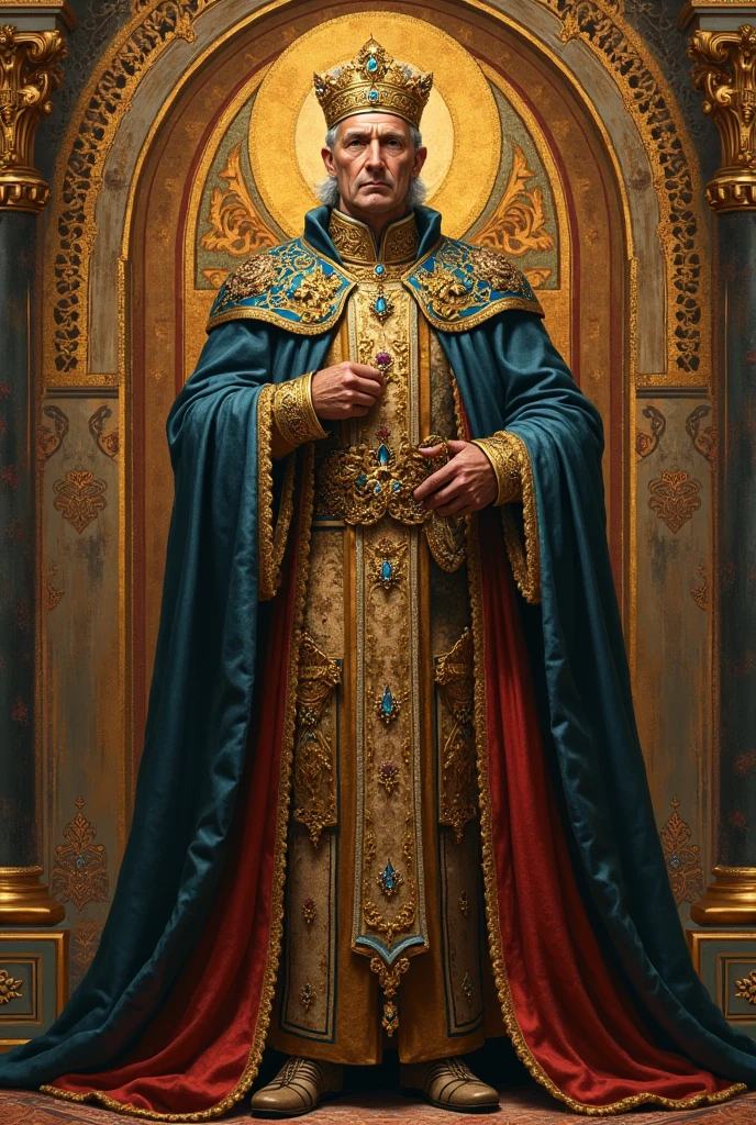 A byzantin painting with my big boss - SeaArt AI