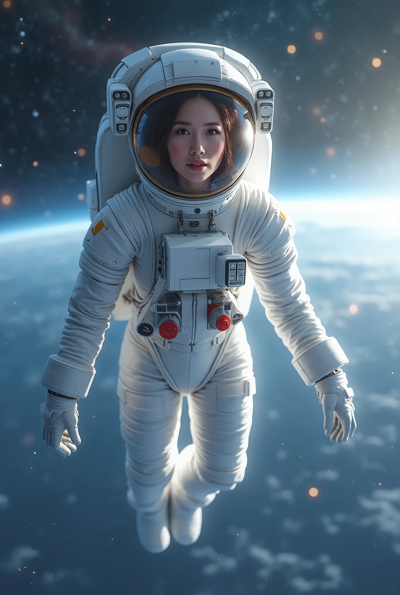 Astronaut floating in space with earth in the background - SeaArt AI