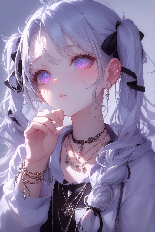 , Colossal, twin tails, Silver Hair, hoodie, vintage gothic - SeaArt AI