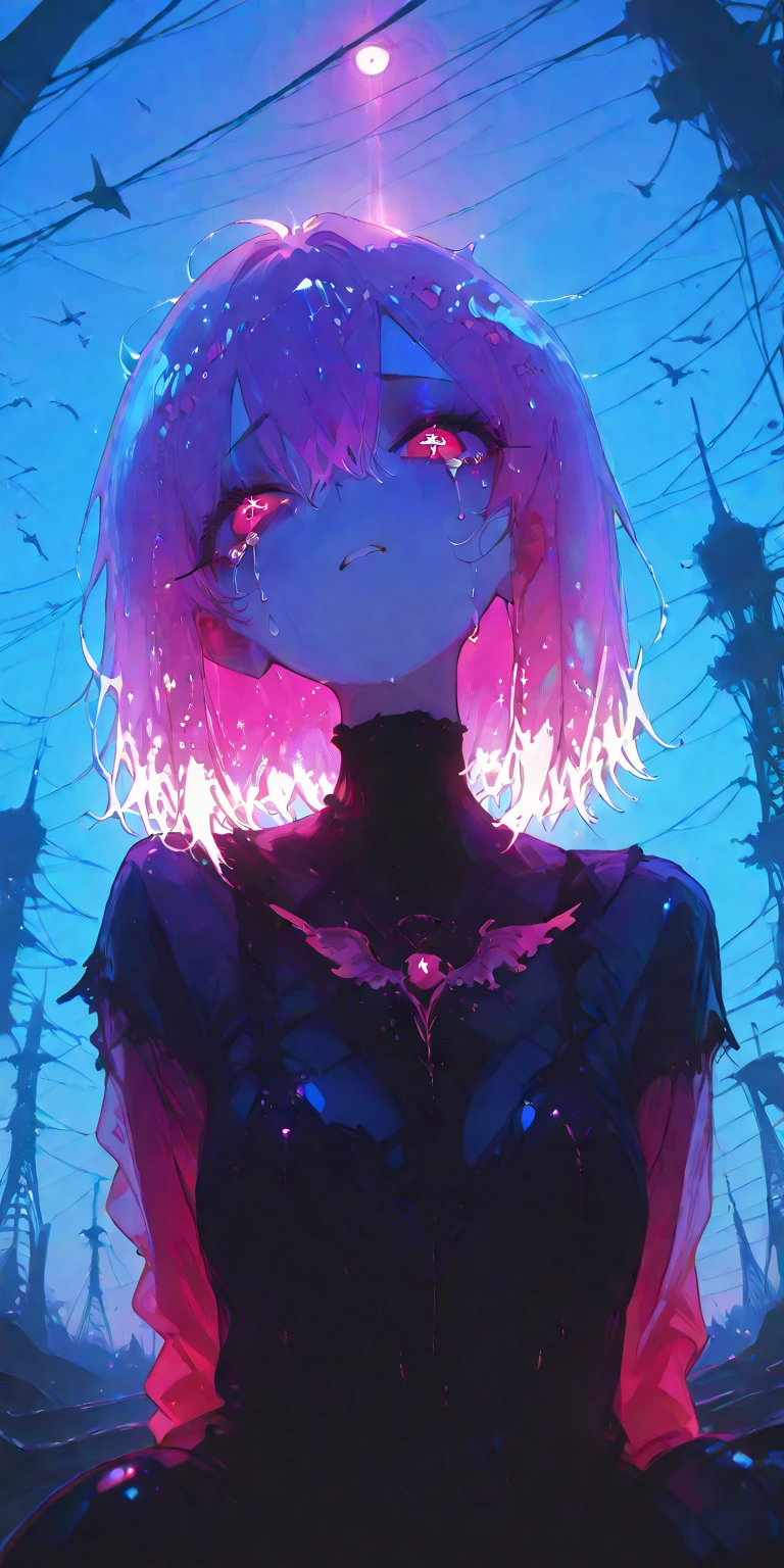 1girl, tilt angle,transparent skin,overly detailed pupils,halation ...