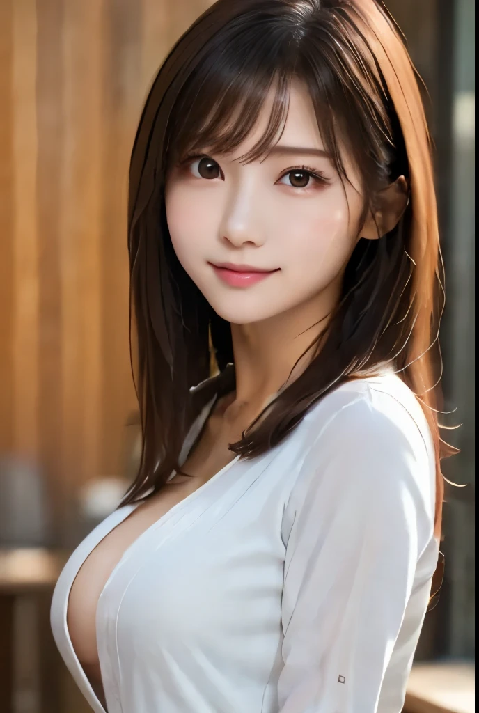 A close up of a woman in a white shirt posing for a picture - SeaArt AI