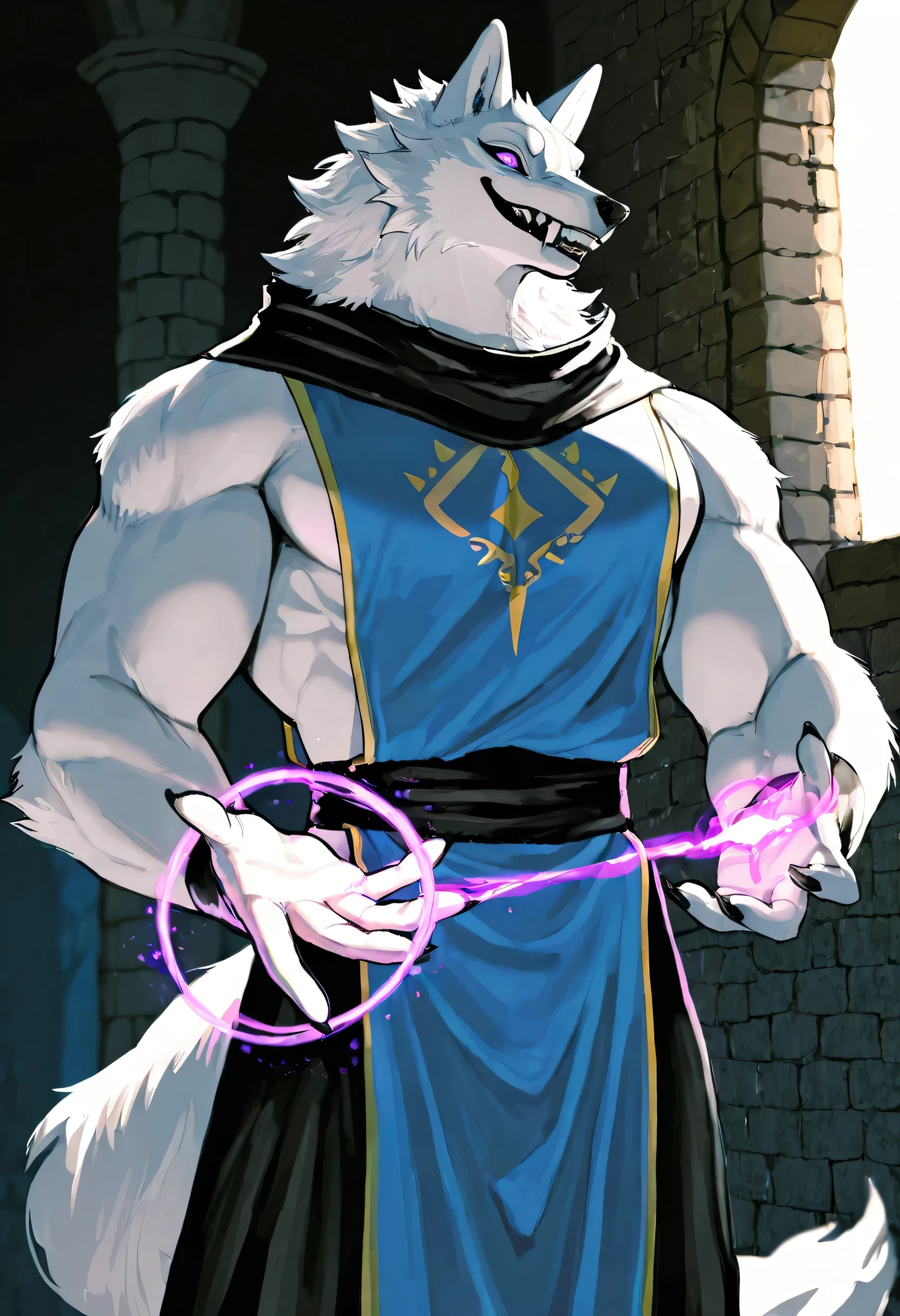 Anime character with a sword and a blue outfit - SeaArt AI