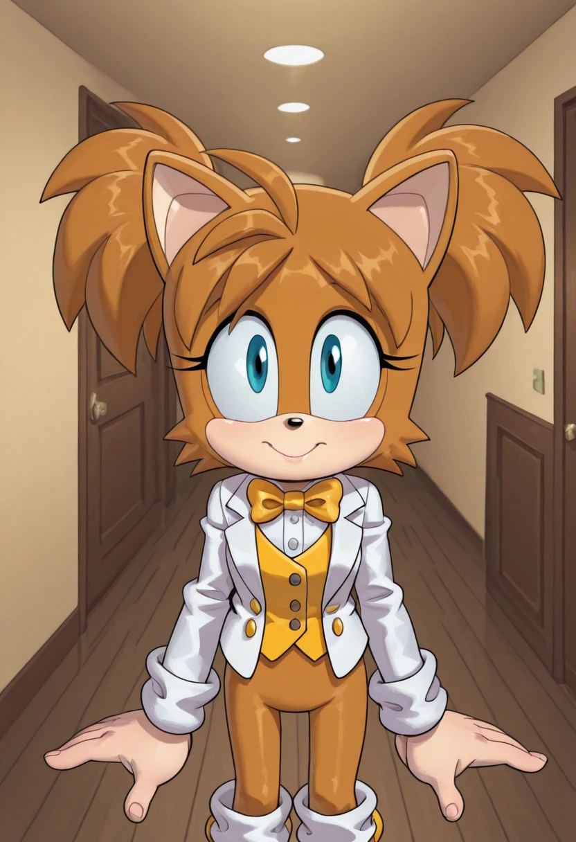 Tails - Sonic X. an image of a guy in a white jacket and bow tie is ...