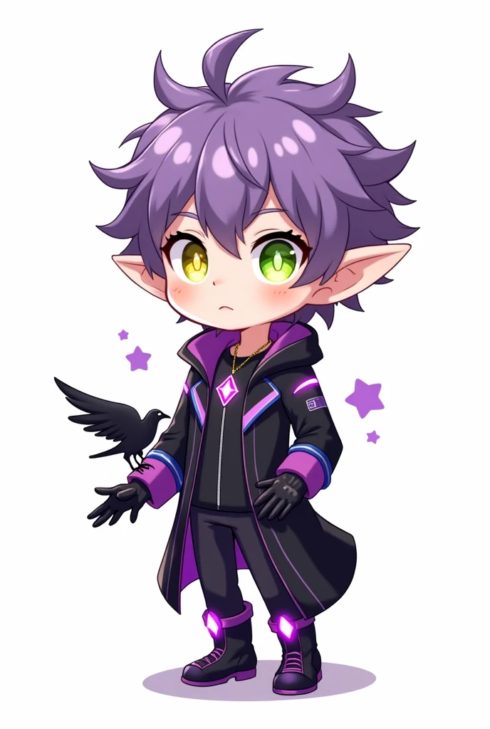 create a chibi-style male anime character with the following features ...