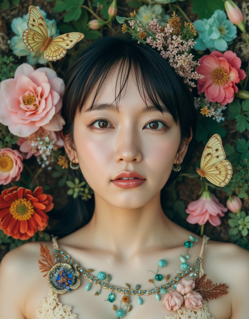 Image of a girl loved by flowers, indescribable beauty, beautiful ...