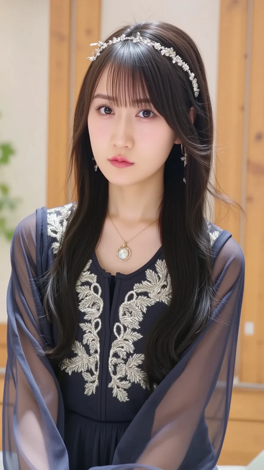 "A young female student at a magical academy, wearing a dark - SeaArt AI