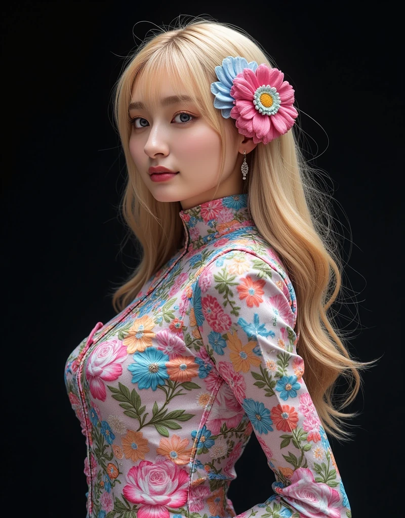 Image of flowers of hope, (skeleton like:1.3), ((female ornated ...