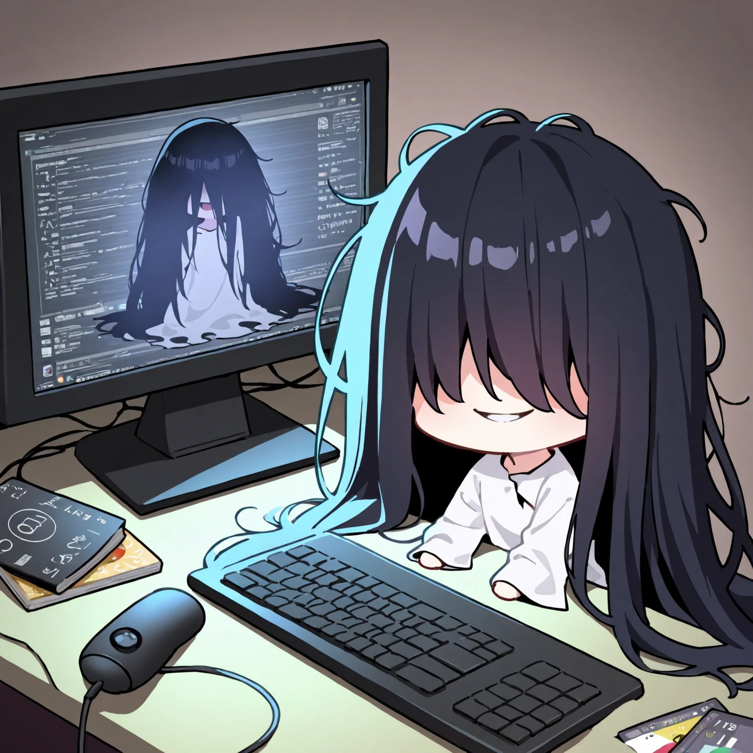Source_anime, best quality 1girl, solo, room without light, - SeaArt AI
