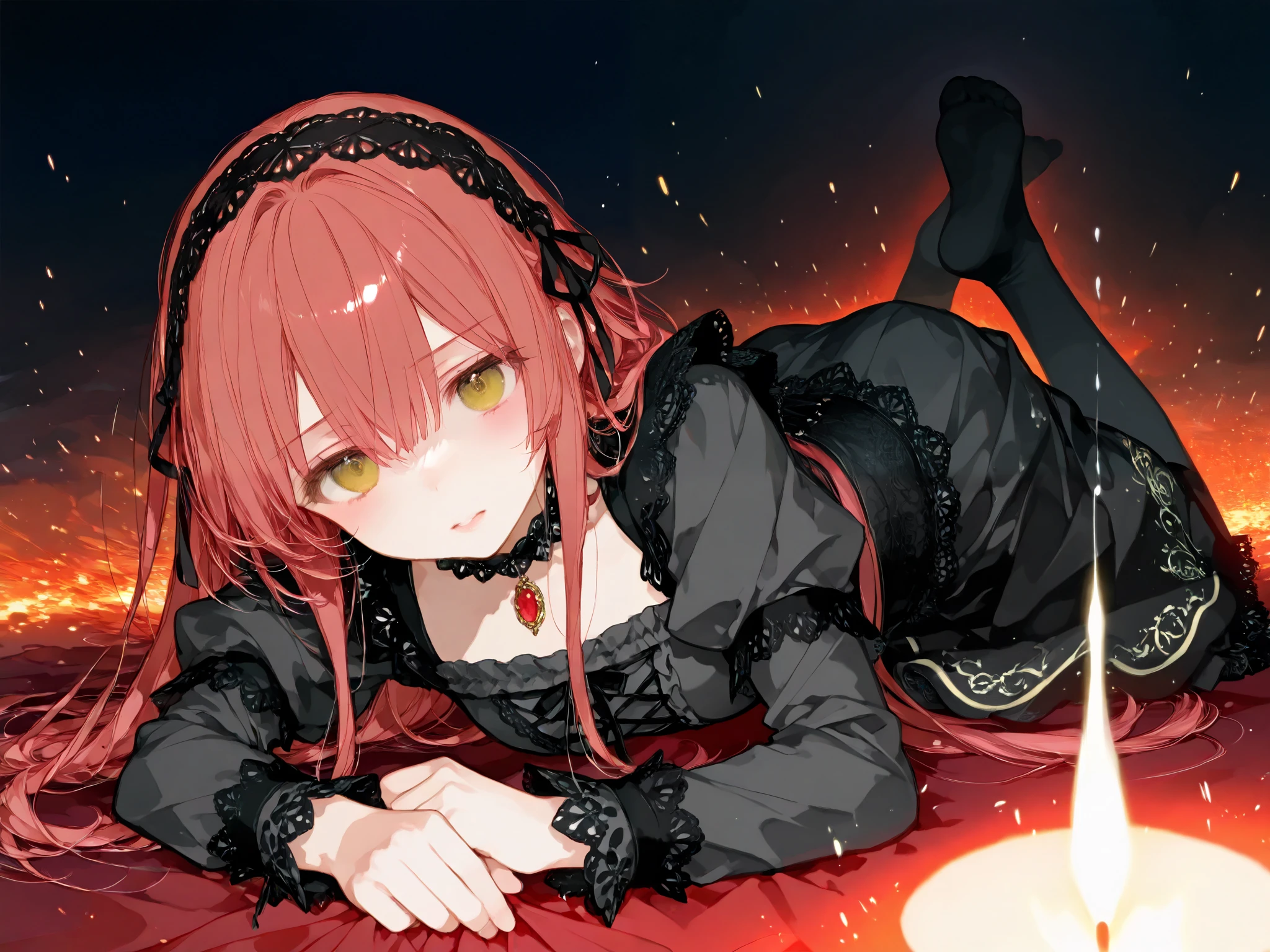 Dark gothic, The figure is seated, but the pose is unnatural - SeaArt AI