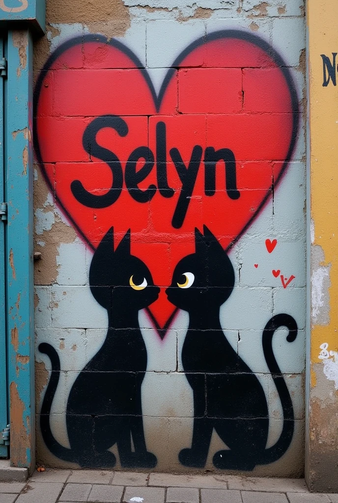 I want Cat Noir writing the name Selyn inside a heart on a wall in ...