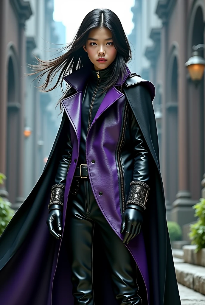 Live Action Asian Tween Boy With Long Flowing Black Hair, Wearing Long ...