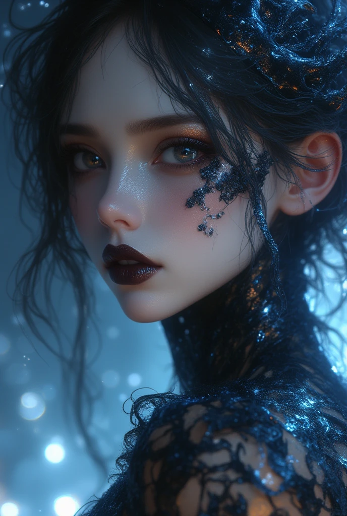 A close up of a woman with a body painted like a dragon, fantasy woman ...