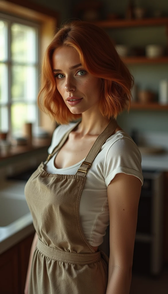 beautiful, classic bob, apron , amazing body, pronounced feminine ...