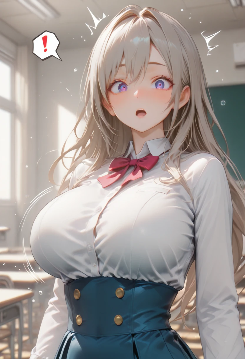 Spoken exclamation mark, bouncing effect, motion line, Long Haired Woman - SeaArt AI