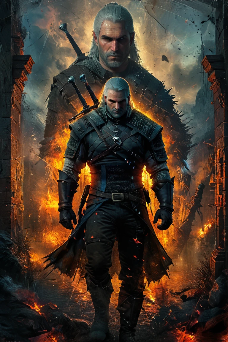 Masterpiece oil painting. Geralt of Rivia from The Witcher 3 - SeaArt AI