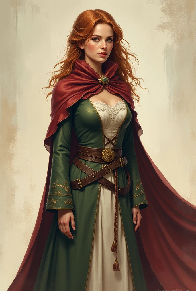 Illustration réaliste fantasy : belle Prêtresse humaine en robe de ...