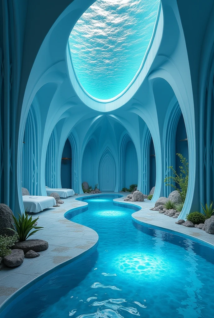 Simple interior of massage spa inspired by poseidon or any related to ...