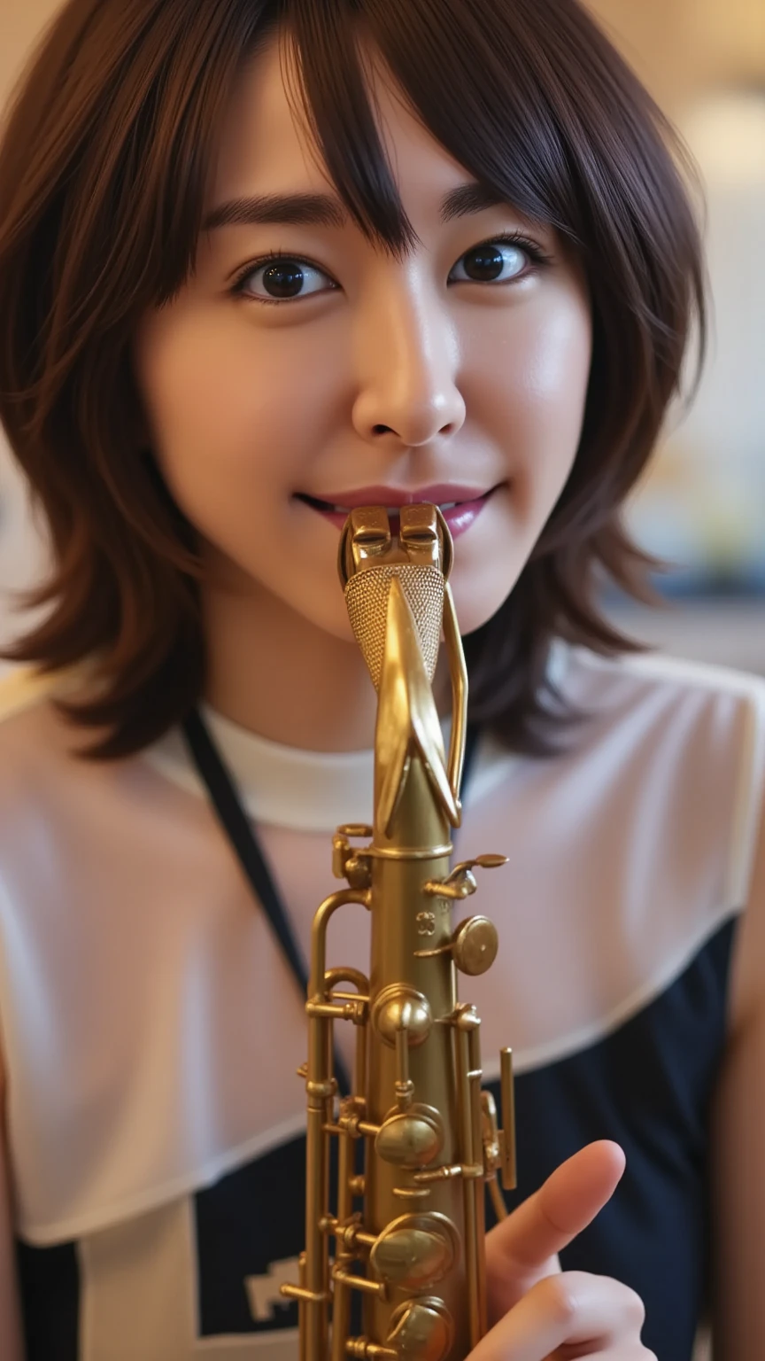 professional fashion model playing alto saxophone, model photo shoot ...