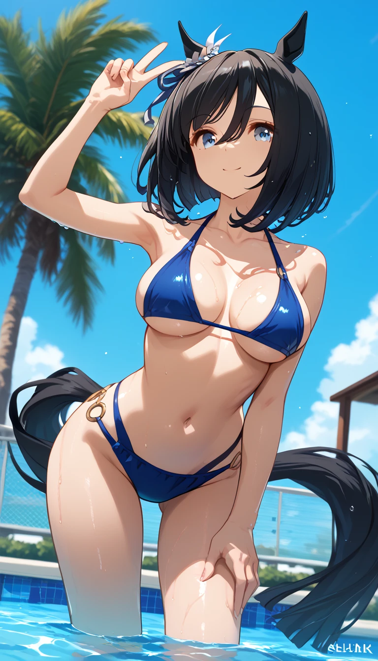 Nsfws,(((eishin flash))),umamusume, horse girl, single earring - SeaArt AI