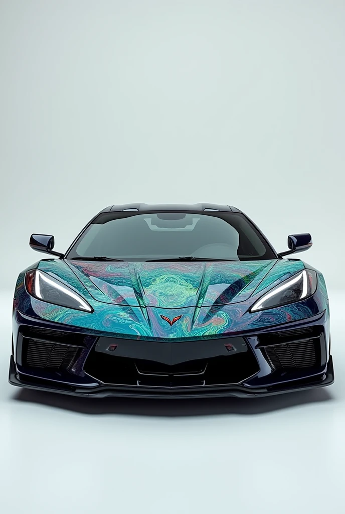 In a shrooms 2026 Corvette ZO6 color black front views - SeaArt AI