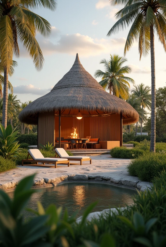 A portrait in the foreground I need the design of a beach ranch - SeaArt AI
