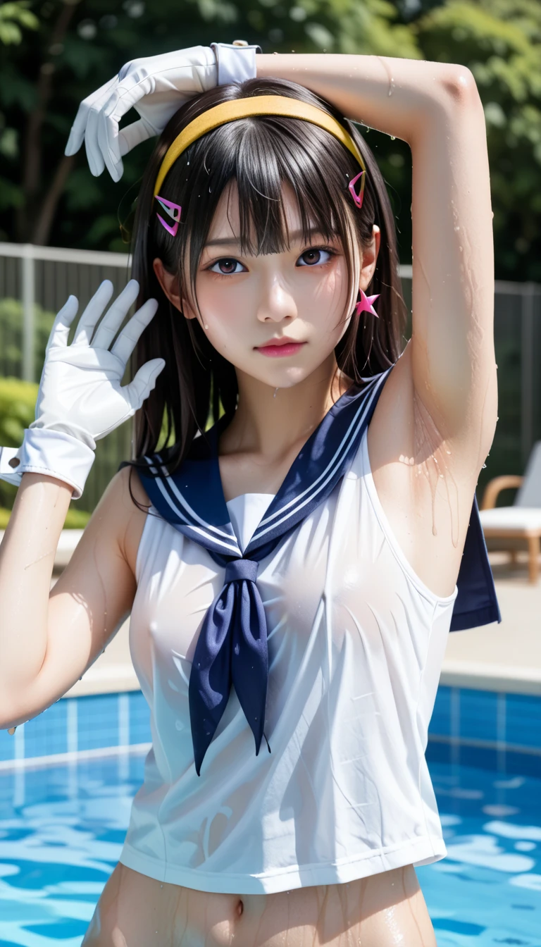 wet solo Japanese elementary school girl 、 masterpiece 、 top quality ...