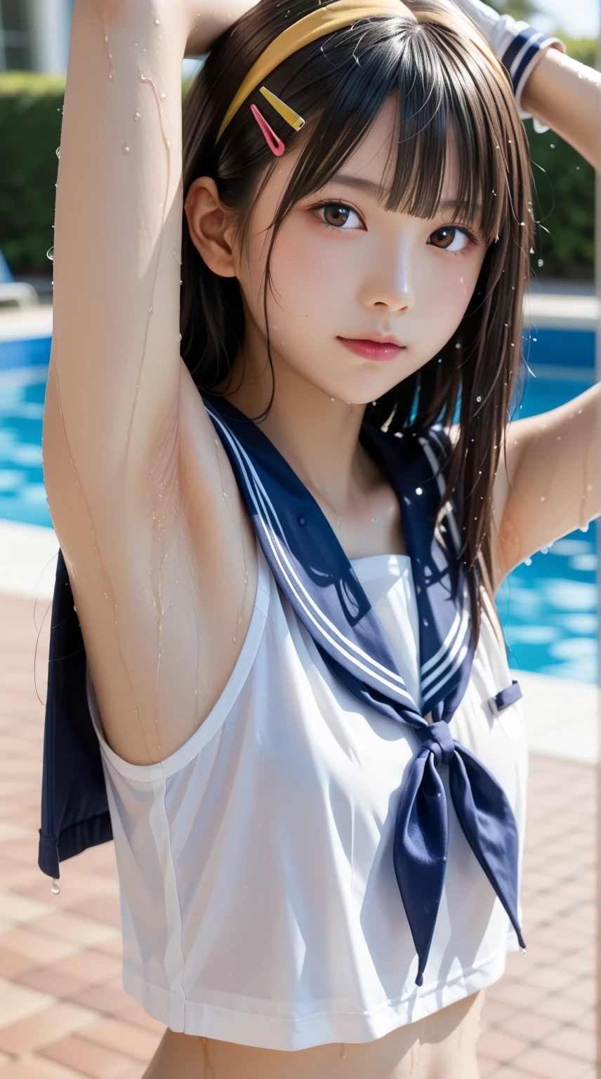 wet solo Japanese elementary school girl 、 masterpiece 、 top quality ...