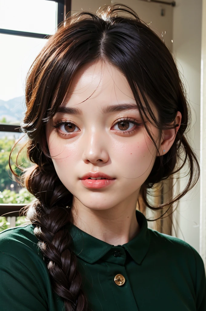 Mutsumi otohime, long hair, brown hair, brown eyes, antenna hair ...