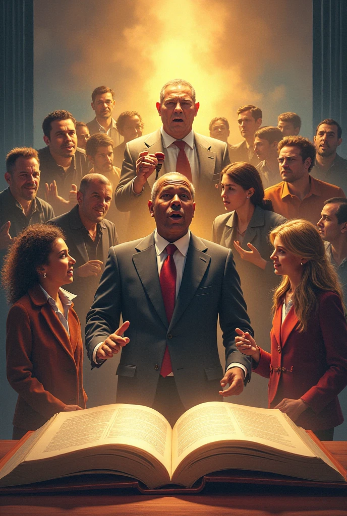 HUMS SLOGAN WITH A DETAILS OF a leader giving a speech in front of a ...